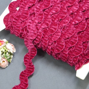 1y DARK RASPBERRY PINK Velvet Rick Rack Ribbon Tags: Antique Vintage ...