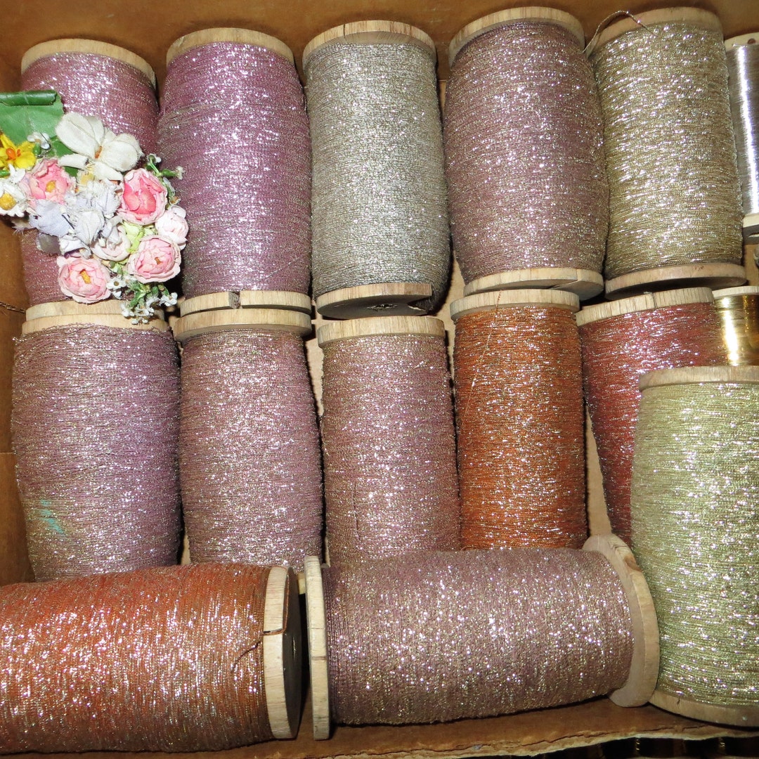 1 Spool 1920 FRENCH METALLIC SAGE Thread Tag: Metallic Floss Ombre ...