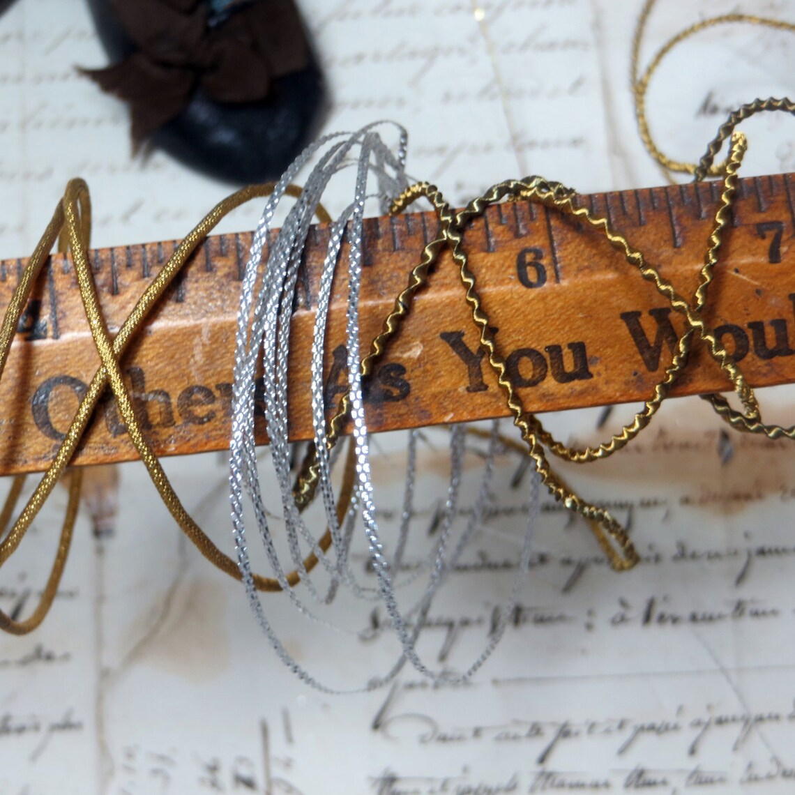 Antique Thick FRENCH METAL TWIST Thread Cord Twine Real - Etsy