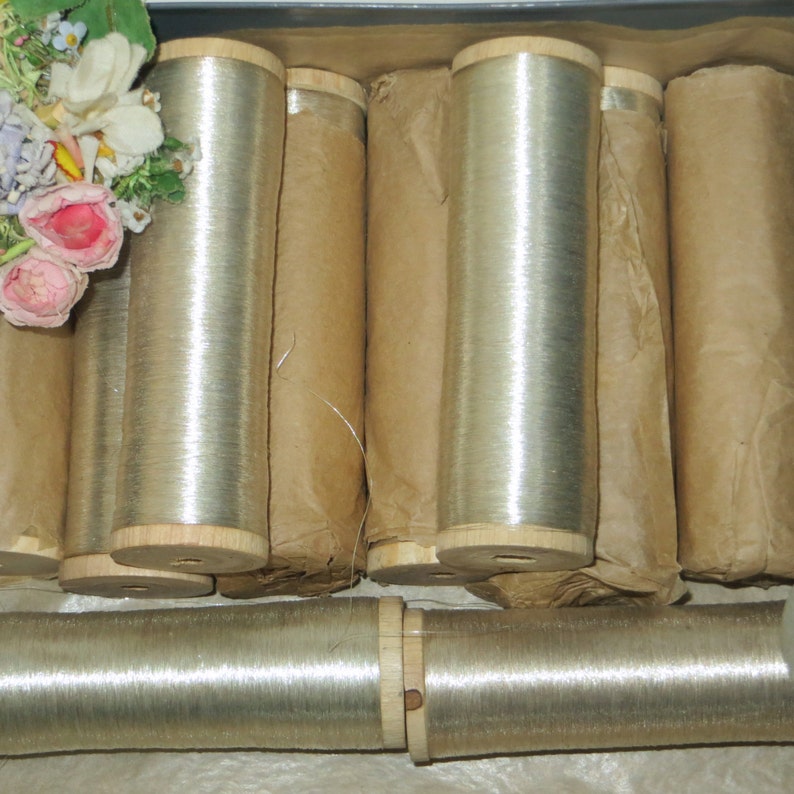 LARGE FRENCH SPOOL Fancy Silver Thread Bobbin Antique Flat - Etsy