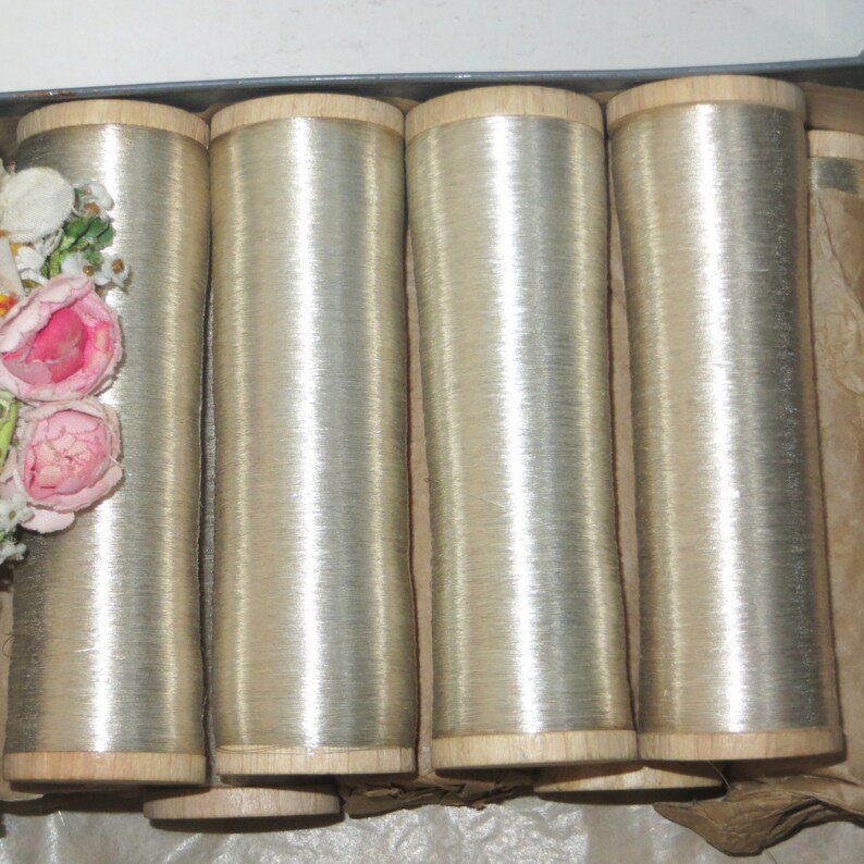 LARGE FRENCH SPOOL Fancy Silver Thread Bobbin Antique Flat - Etsy