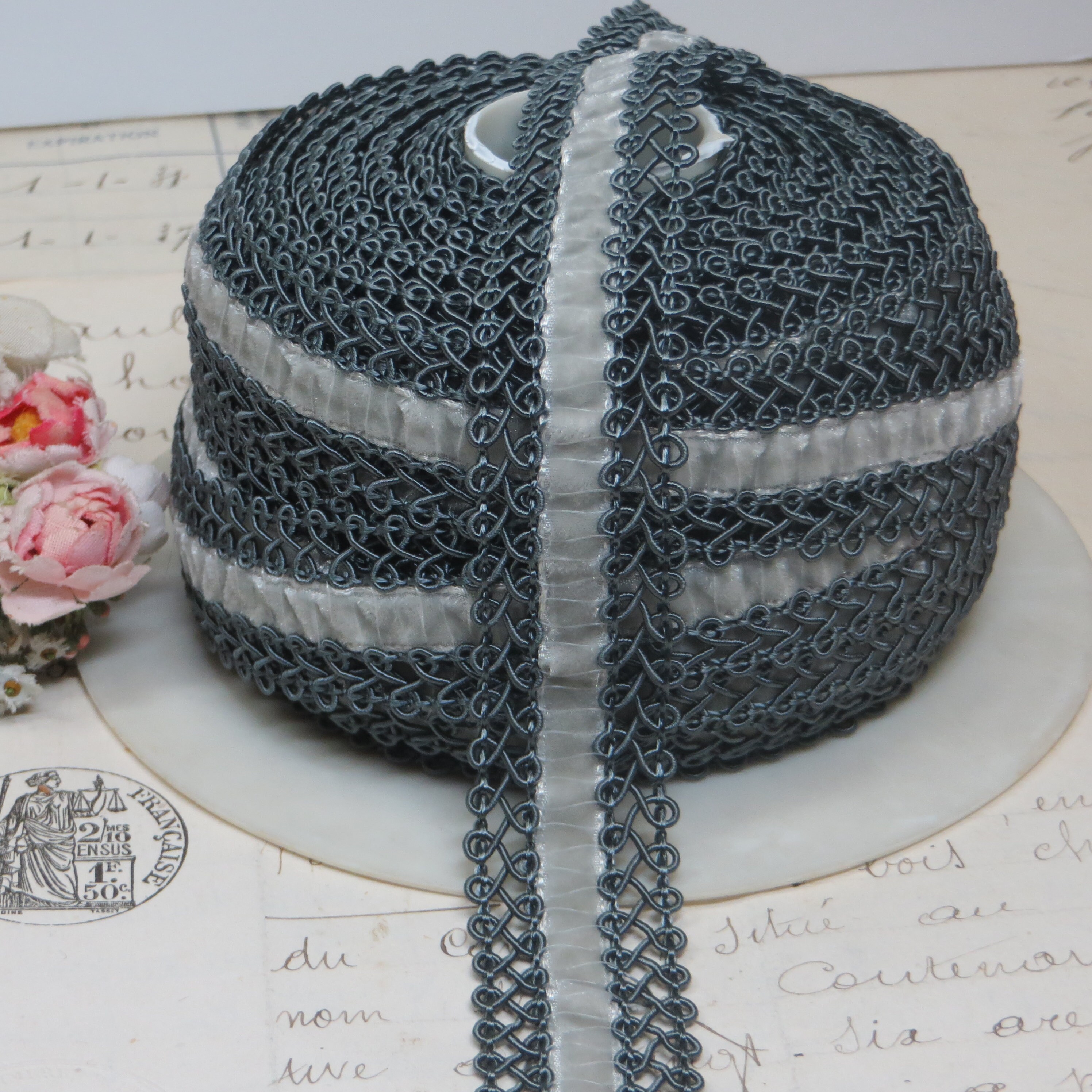 1y BLUE GRAY VELVET Trim Gimp Velvet Ribbon 7/8 Trim - Etsy