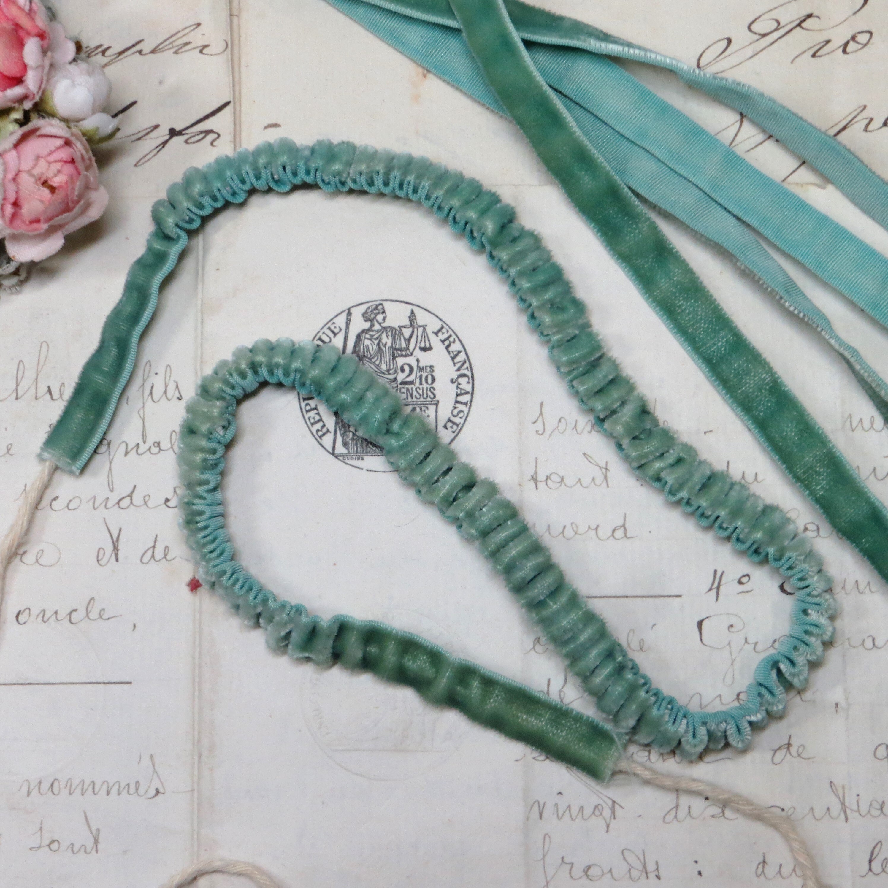 1y SAGE AQUA BLUE Green Velvet Tubing Tag: Piping Sea Green - Etsy