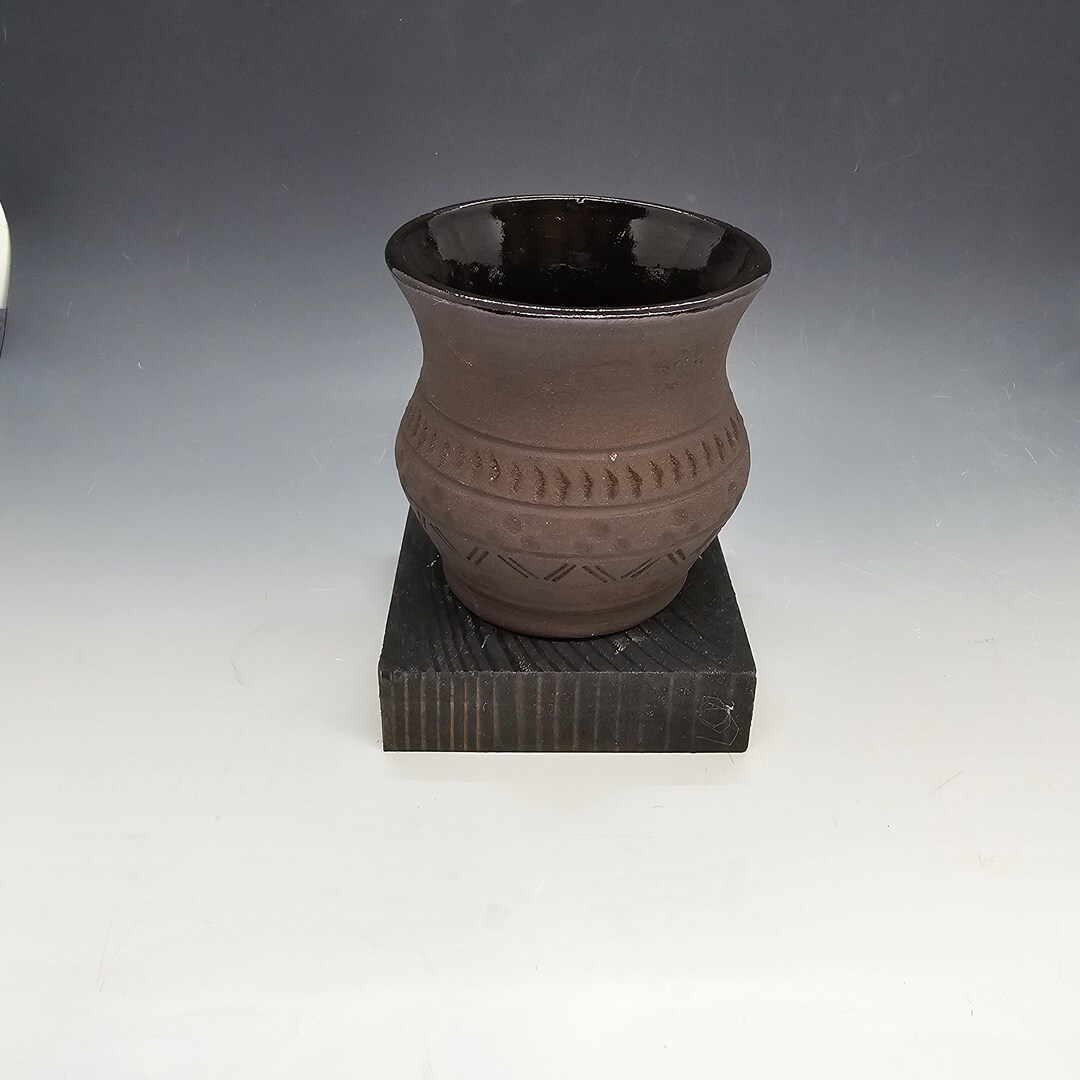 Viking Inspired Handmade Pottery Cup. Black Clay - Etsy