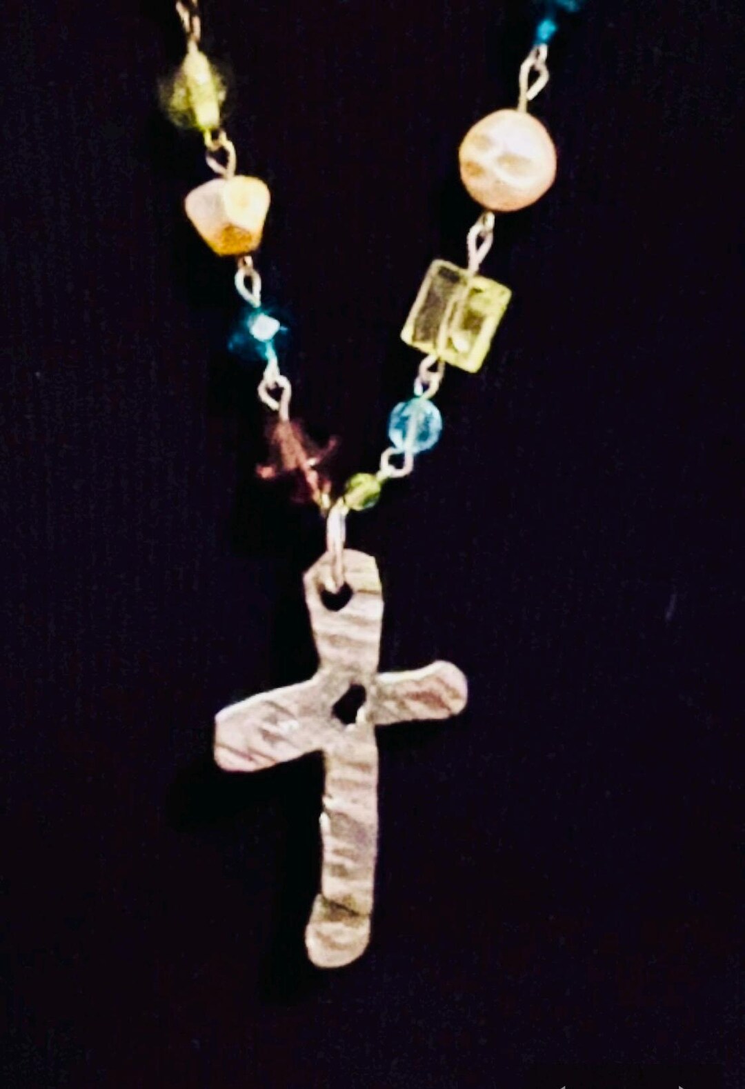 Handmade Beaded Cross Necklace - Etsy