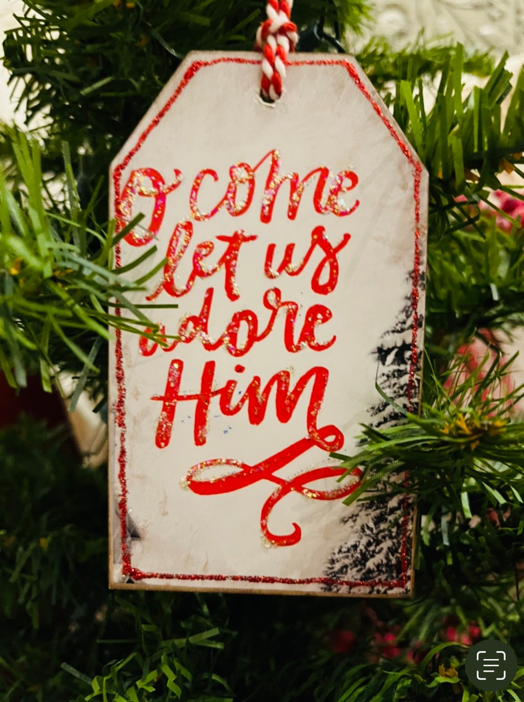 O Come Let Us Adore Him Handmade Christmas Gift Tag - Etsy