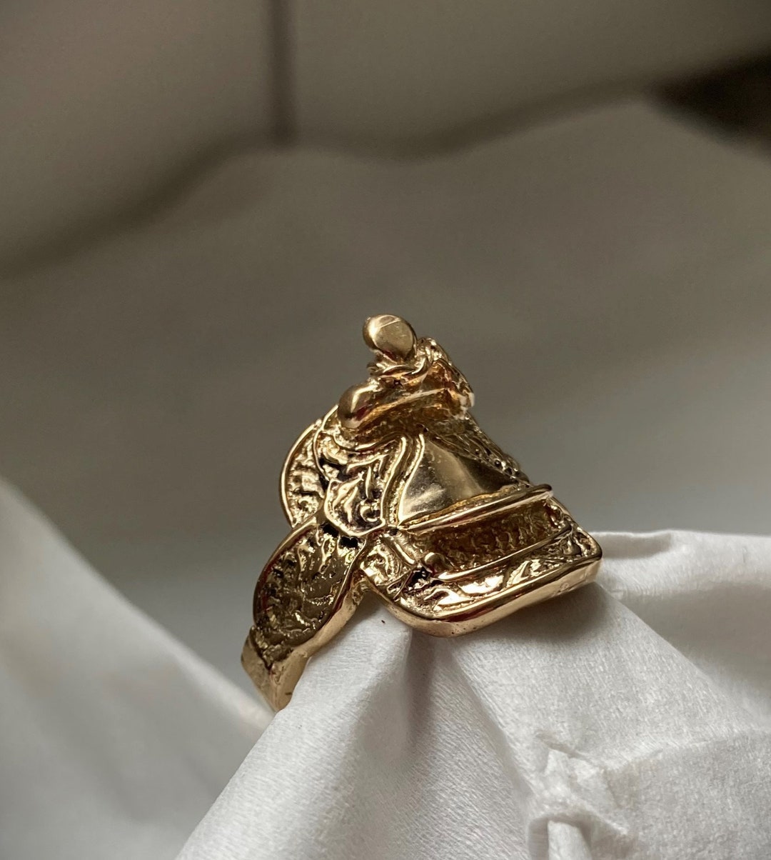 New Design Western Saddle Ring 10K Yellow Gold #GR2301 - Etsy