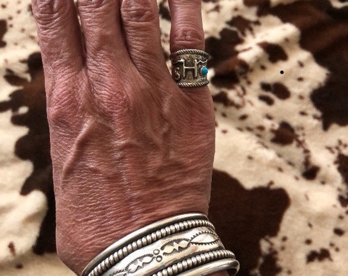 Sterling Silver,custom Western Brand/ Initials/symbol Ring - Etsy