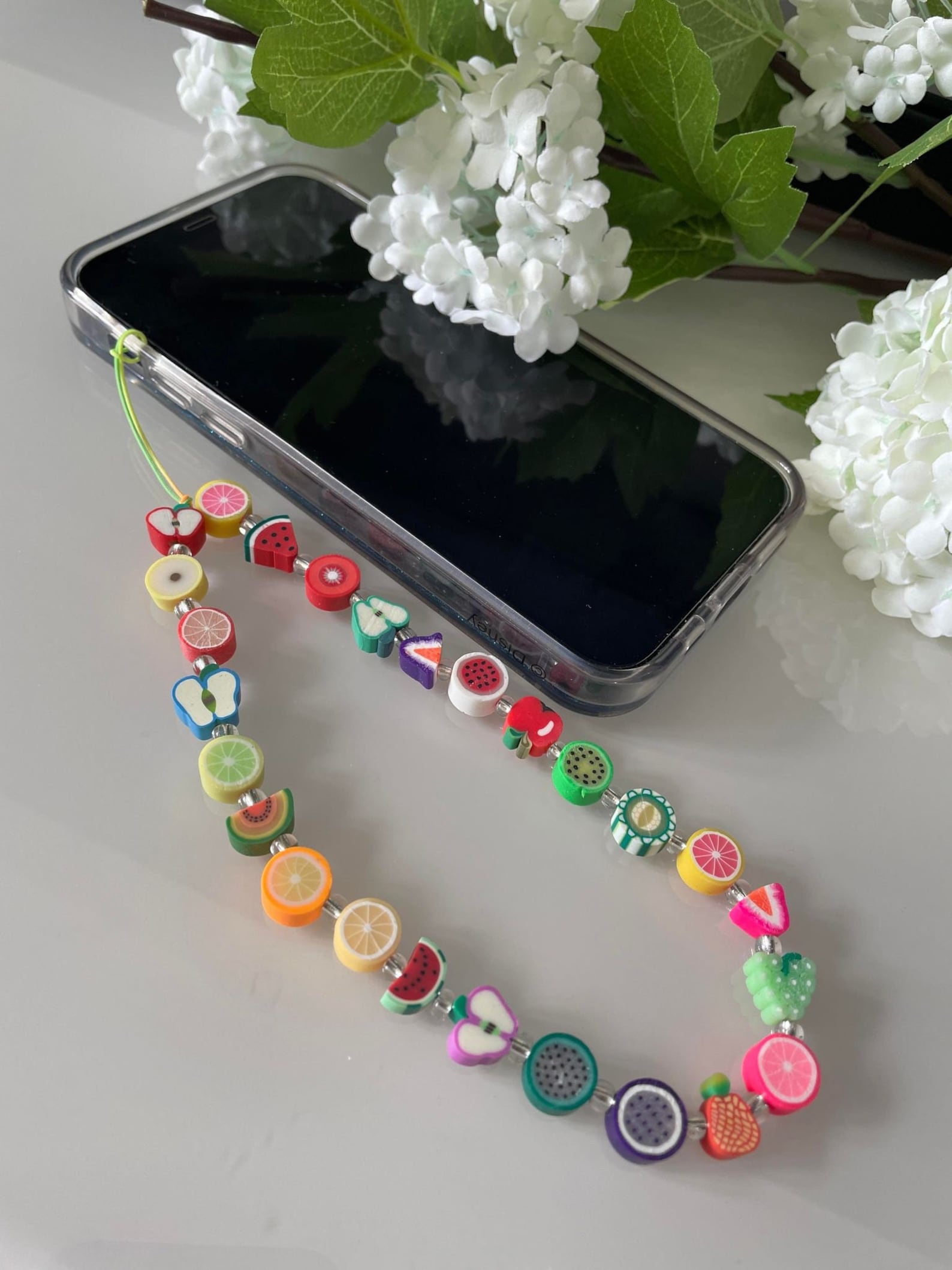 Fruity Phone Keychain - Beaded Wristlet - Concert Accessory - Phone ...