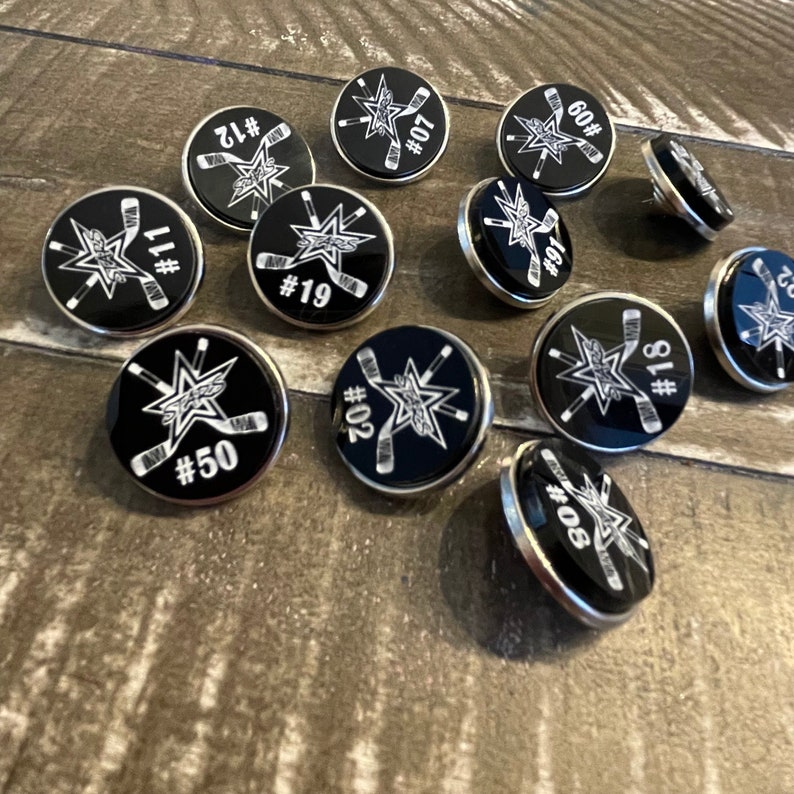 Hockey Custom Team Tournament Pins Players Number Sports Personalized ...