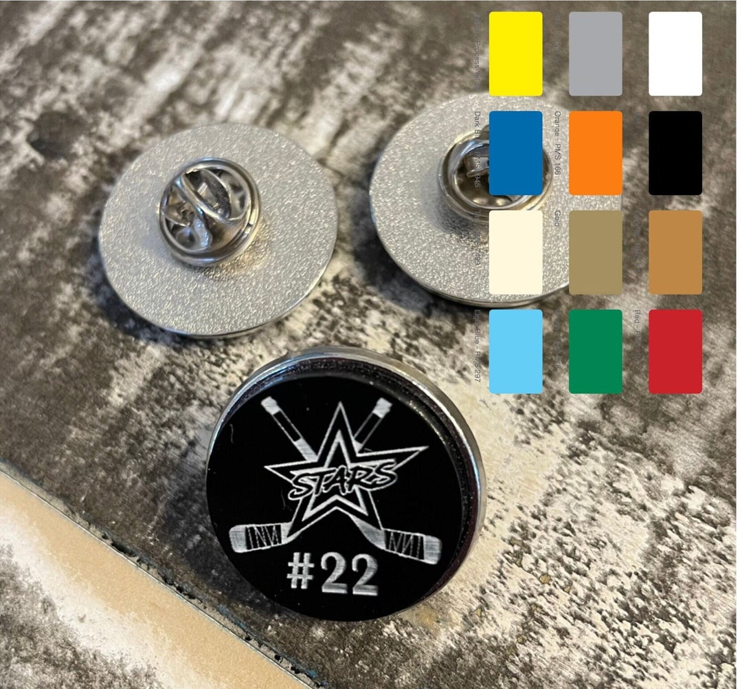 Hockey Custom Team Tournament Pins Players Number Sports Personalized ...