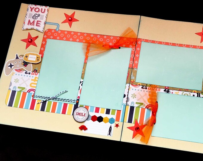 12x12 Boy Scrapbook Page, 12x12 Premade Boy Scrapbook, 12x12 Premade ...
