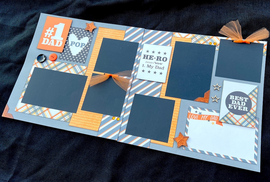 Father’s Day Scrapbook Page Kit, 12x12 Scrapbooking Layouts, Layout ...