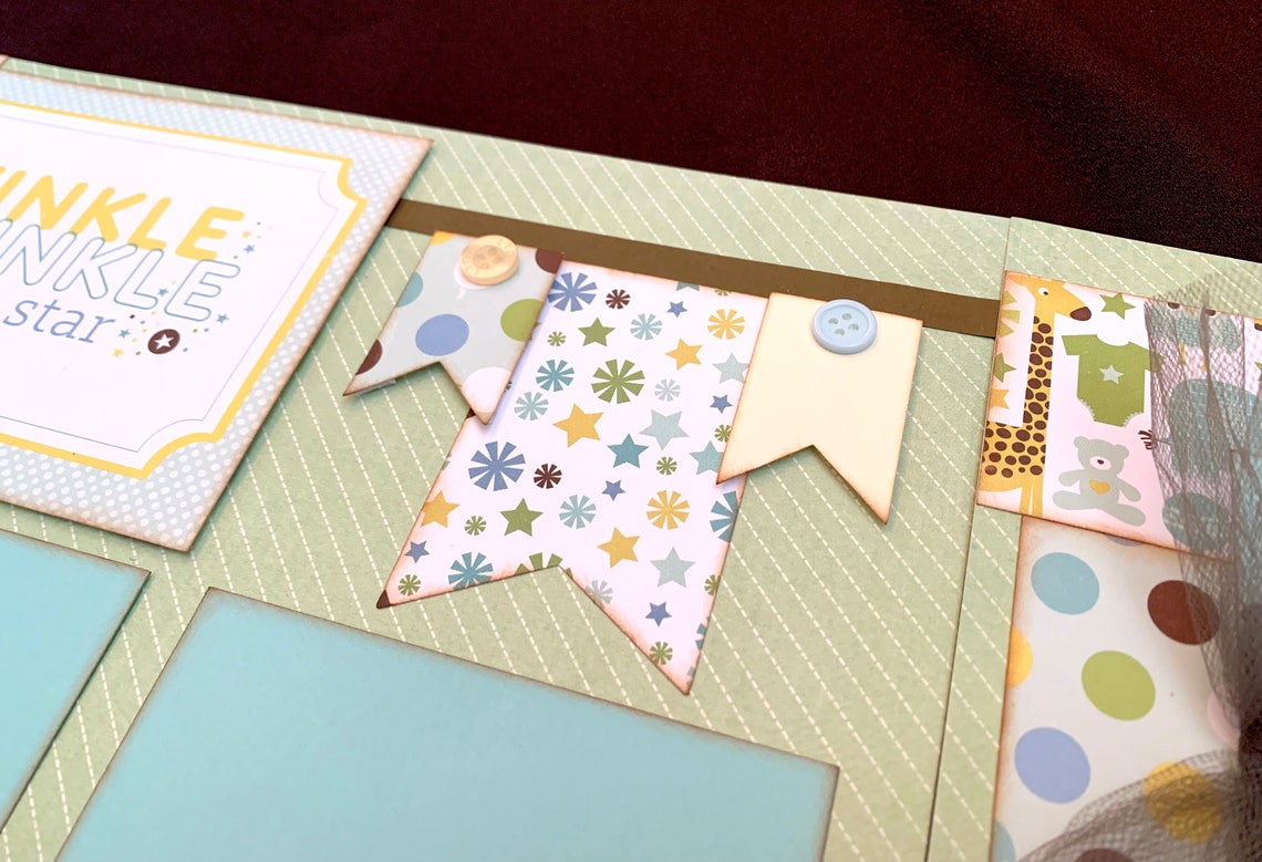 12x12 Baby Boy Scrapbook Page 12x12 Premade Baby Boy - Etsy