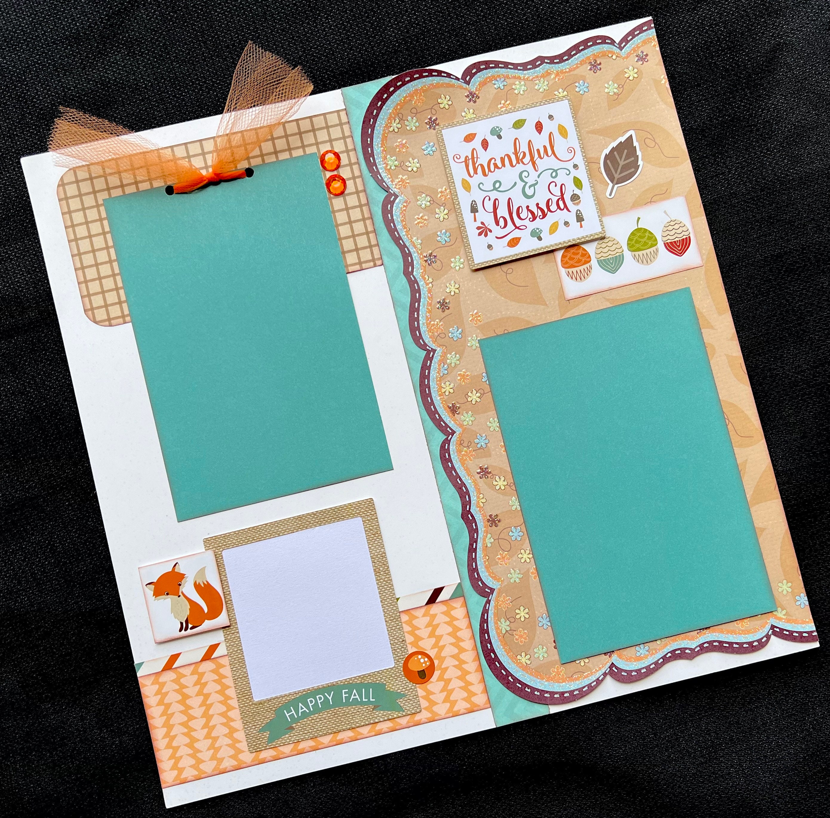 12x12 Fall Scrapbook Page Kit, 12x12 Premade Family Scrapbook, 12x12 ...