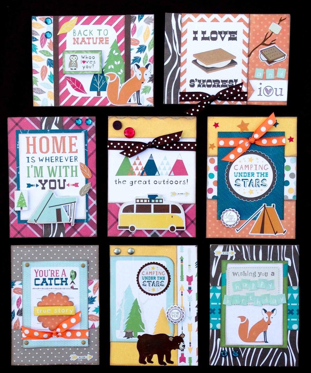 Camping Card Kit: Handmade Cards for Men, Outdoors Theme - Etsy