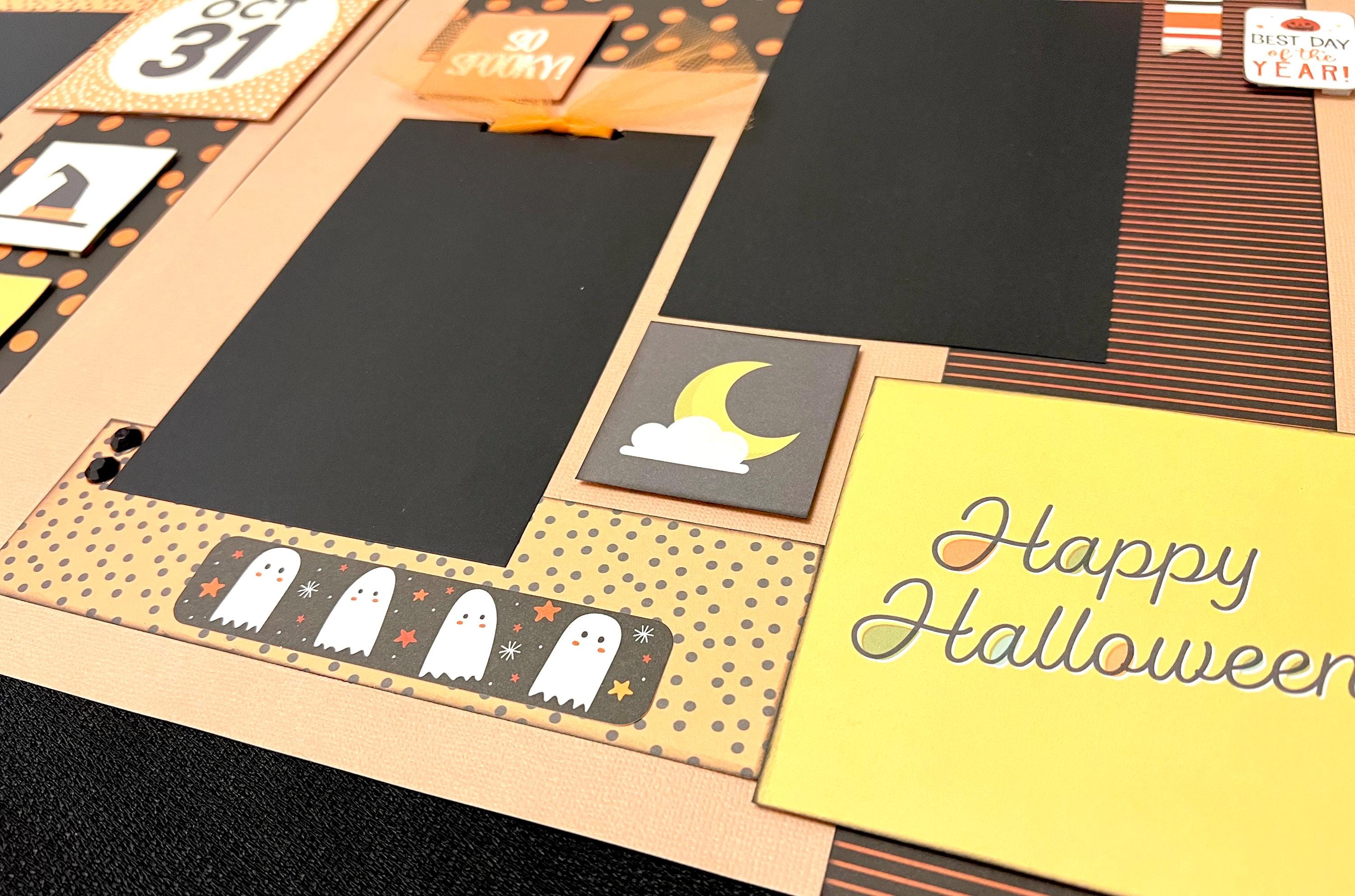 Halloween Scrapbook Page Kit, 12x12 Scrapbooking Layouts, Layout Kits ...