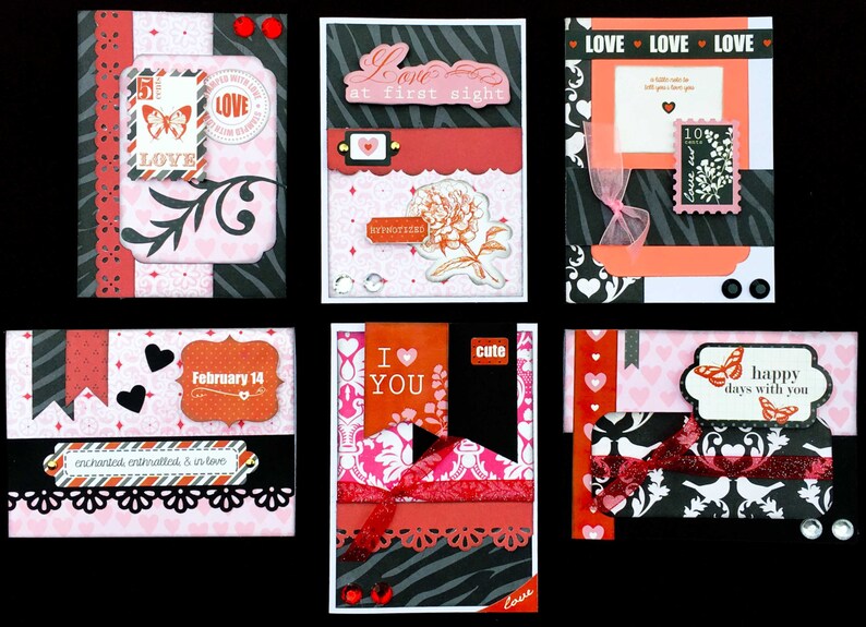 Valentine’s Day Card Kit, Premade Valentines Cards, Handmade Card Kit ...
