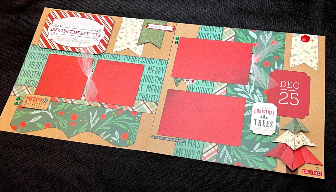 Christmas Scrapbook Page Kit, 12x12 Scrapbooking Layouts, Layout Kits ...