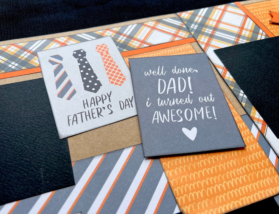 12x12 Father's Day Scrapbook Page Kit, Premade Dad Scrapbook Page Kit ...