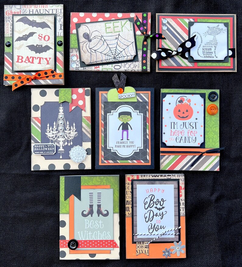 Halloween Card Kit, Premade Halloween Cards, Handmade Card Kit ...