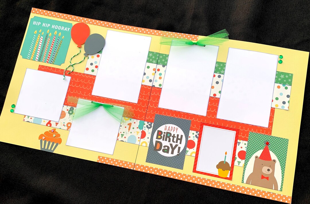 Birthday Scrapbook Page Kit, 12x12 Scrapbooking Layouts, Layout Kits to ...