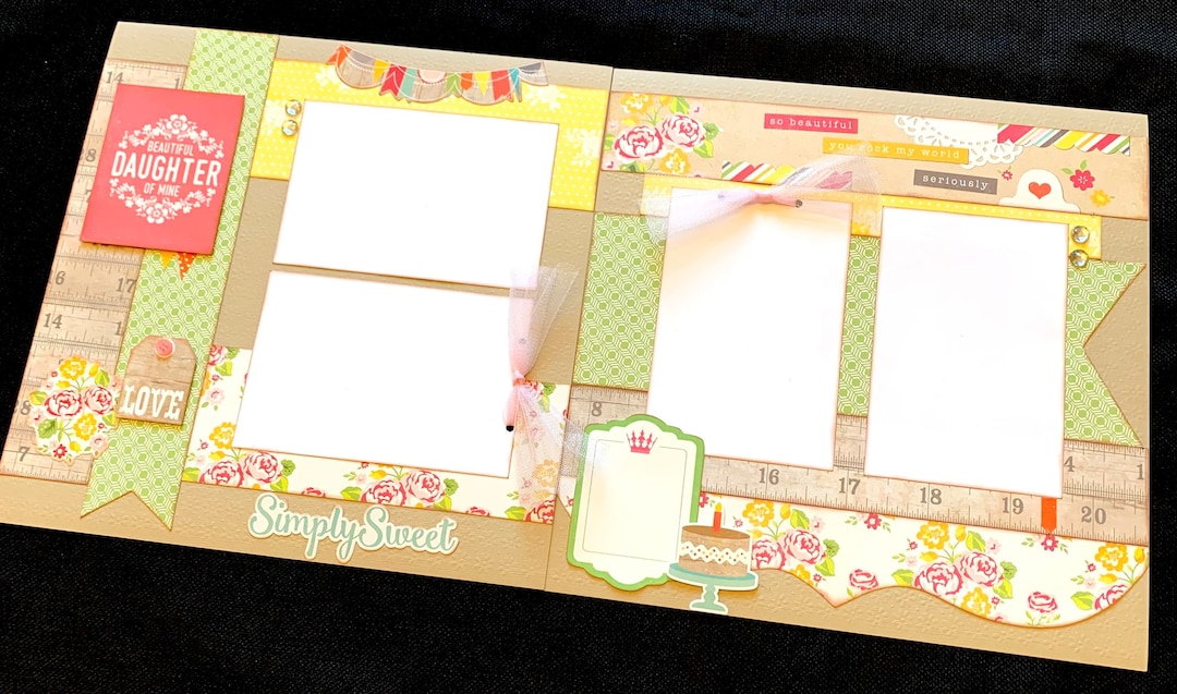 Baby Girl Scrapbook Page Kit, 12x12 Scrapbooking Layouts, Layout Kits ...