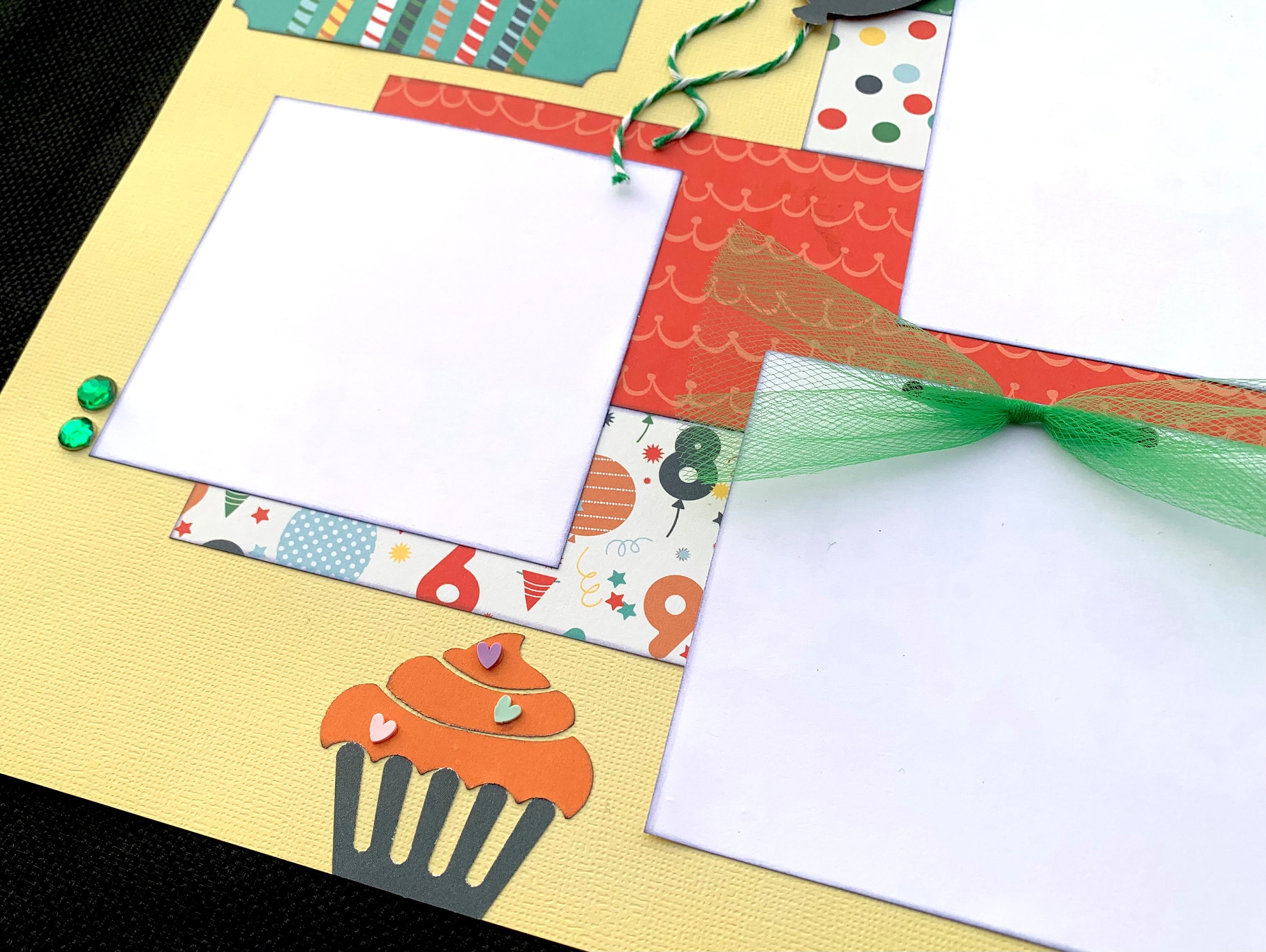 12x12 Birthday Scrapbook Page Kit, 12x12 Premade Birthday Scrapbook ...