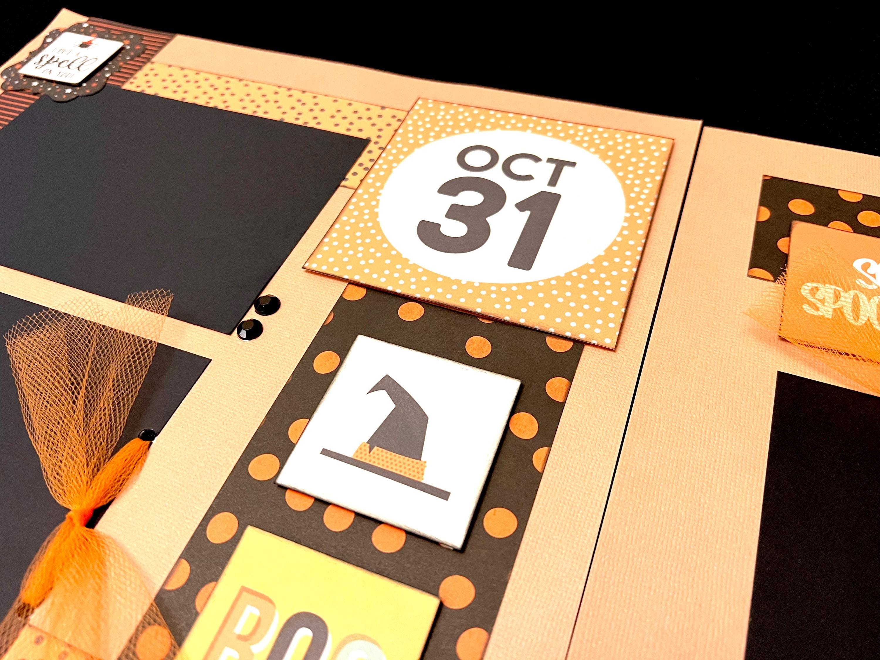 Halloween Scrapbook Page Kit, 12x12 Scrapbooking Layouts, Layout Kits ...
