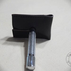 Leather Razor Cover Leather Razor Sheath Travel Case Safety Razor Black ...