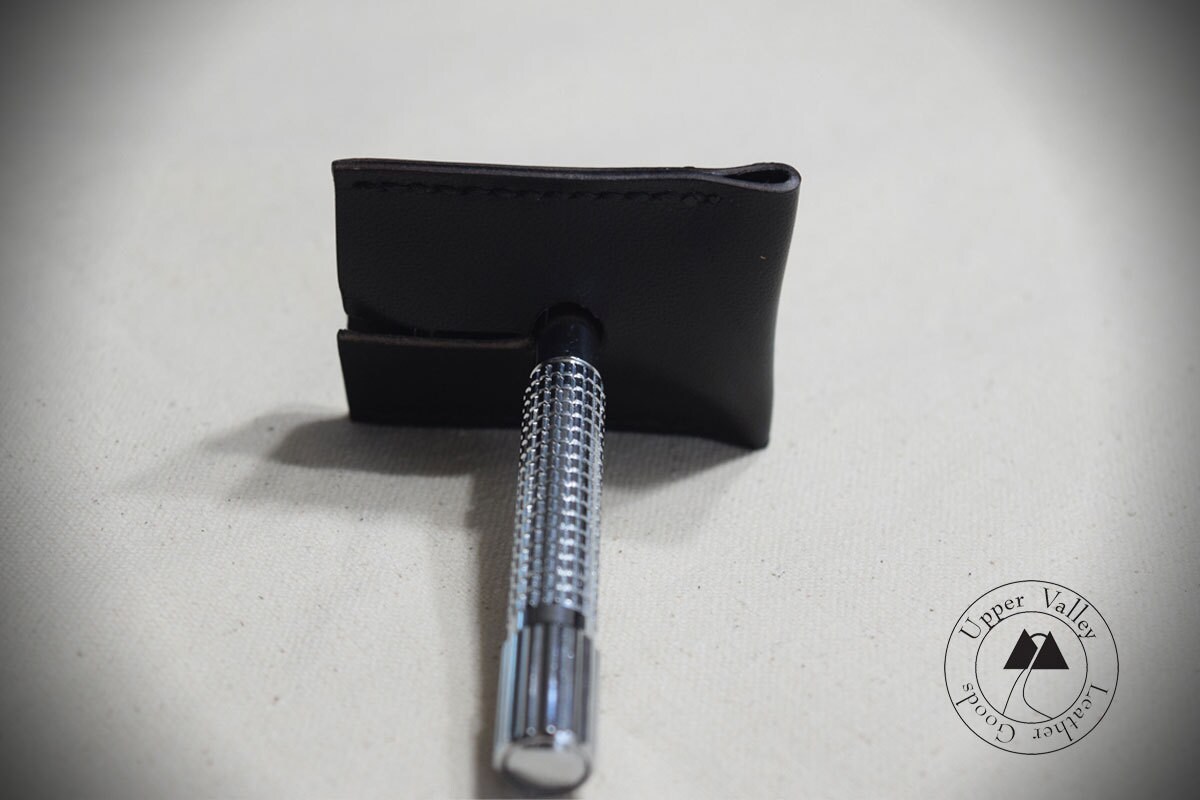 Leather Razor Cover Leather Razor Sheath Travel Case Safety Razor Black ...