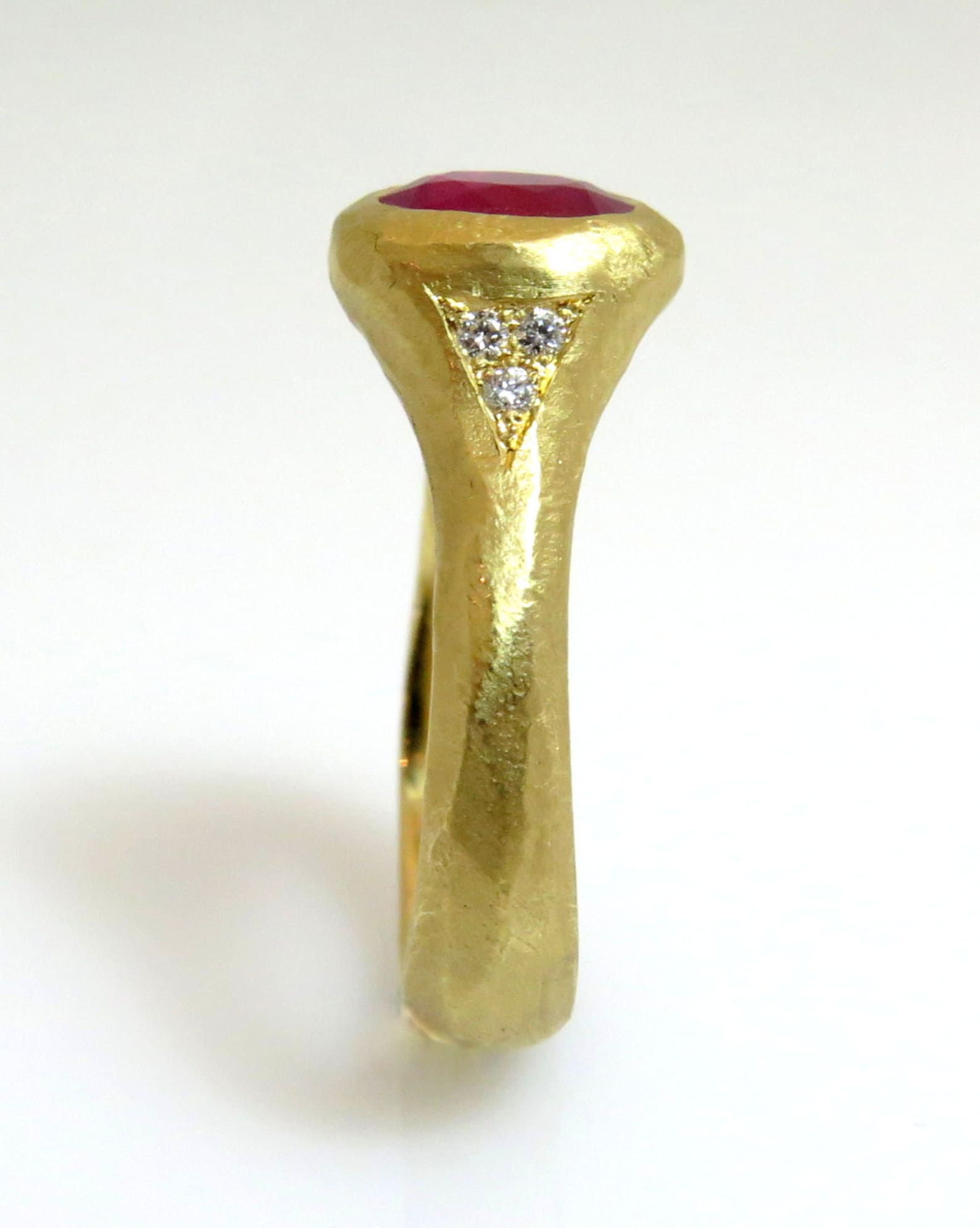 18K Gold Ruby Ring Ruby Engagement Ring Ruby and Diamond | Etsy