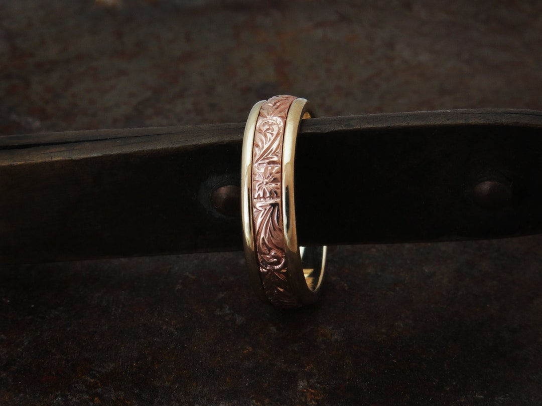 Spinner Fidget Ring, 18k Gold Vintage Wedding Band With Meditation ...