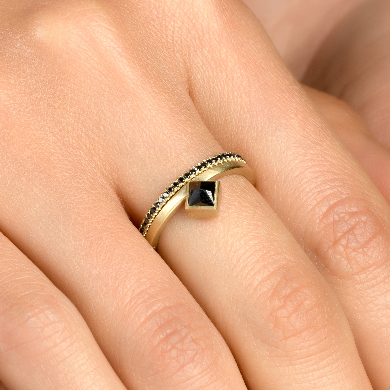 Diamond Ring Set Black Diamond Rings Bridal Ring Set - Etsy