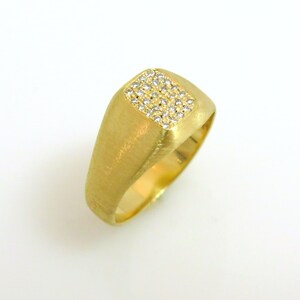 Signet Diamond Ring, Cocktail Ring, Men Signet Ring, Pave Ring, Fine ...