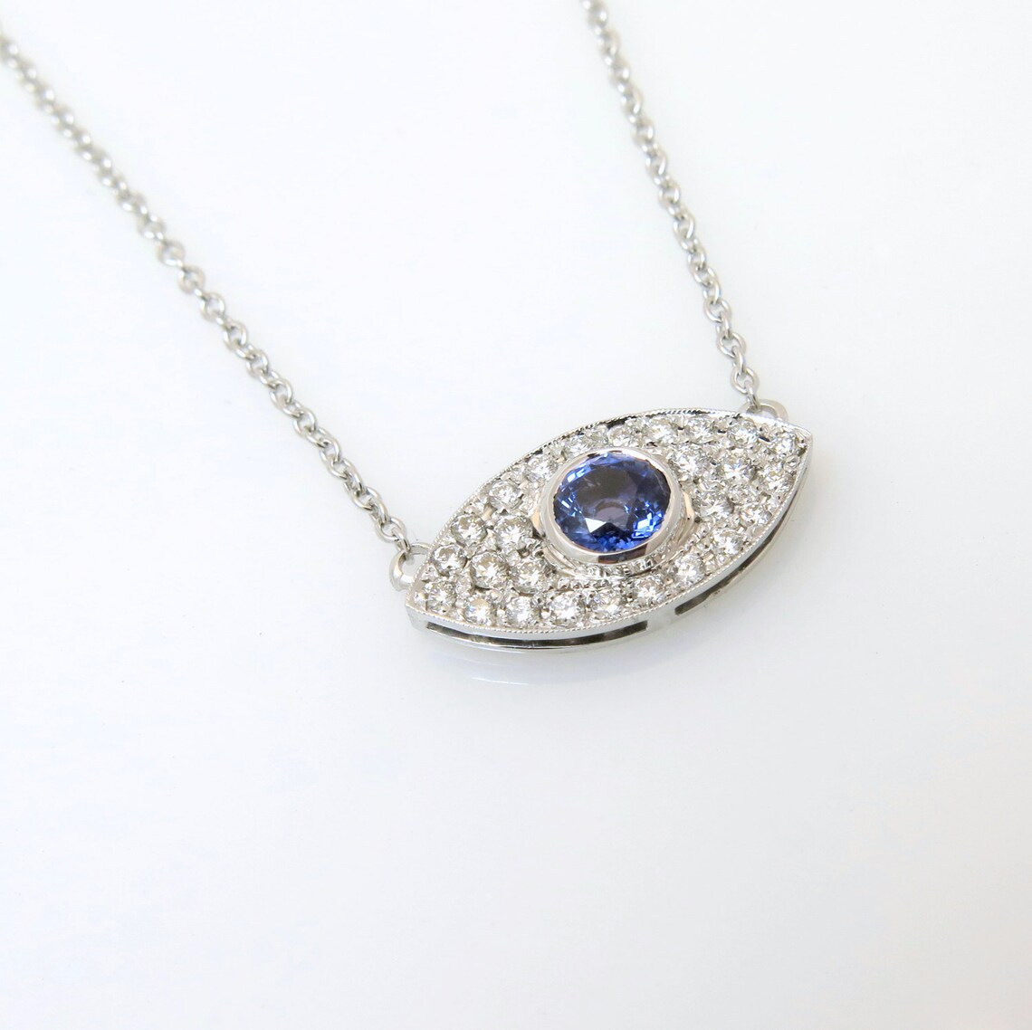 Evil Eye Diamond Necklace Diamond Pendant Necklace Diamond - Etsy