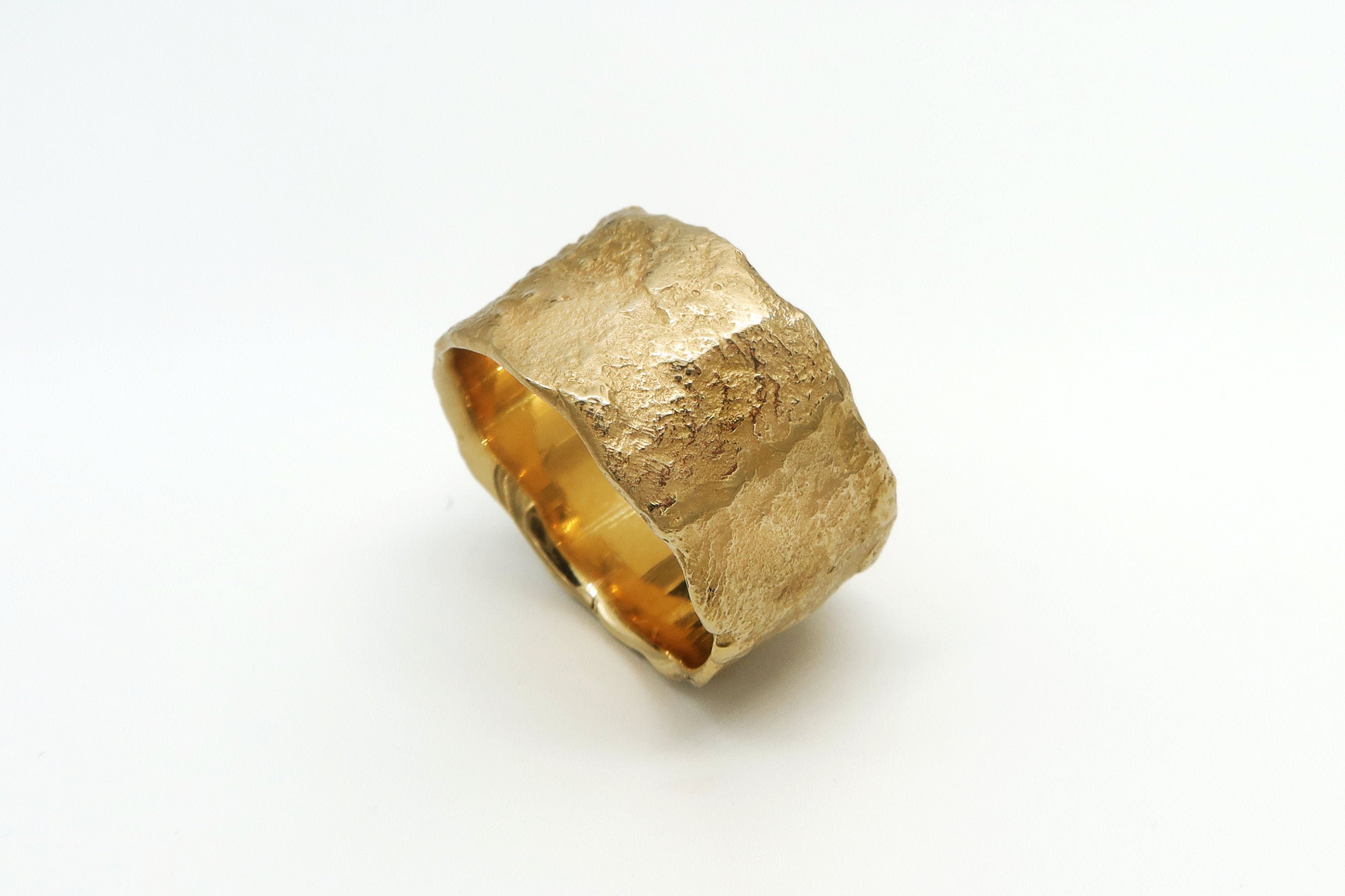 Textured Wedding Ring Solid Gold Wedding Ring Unique Wedding - Etsy