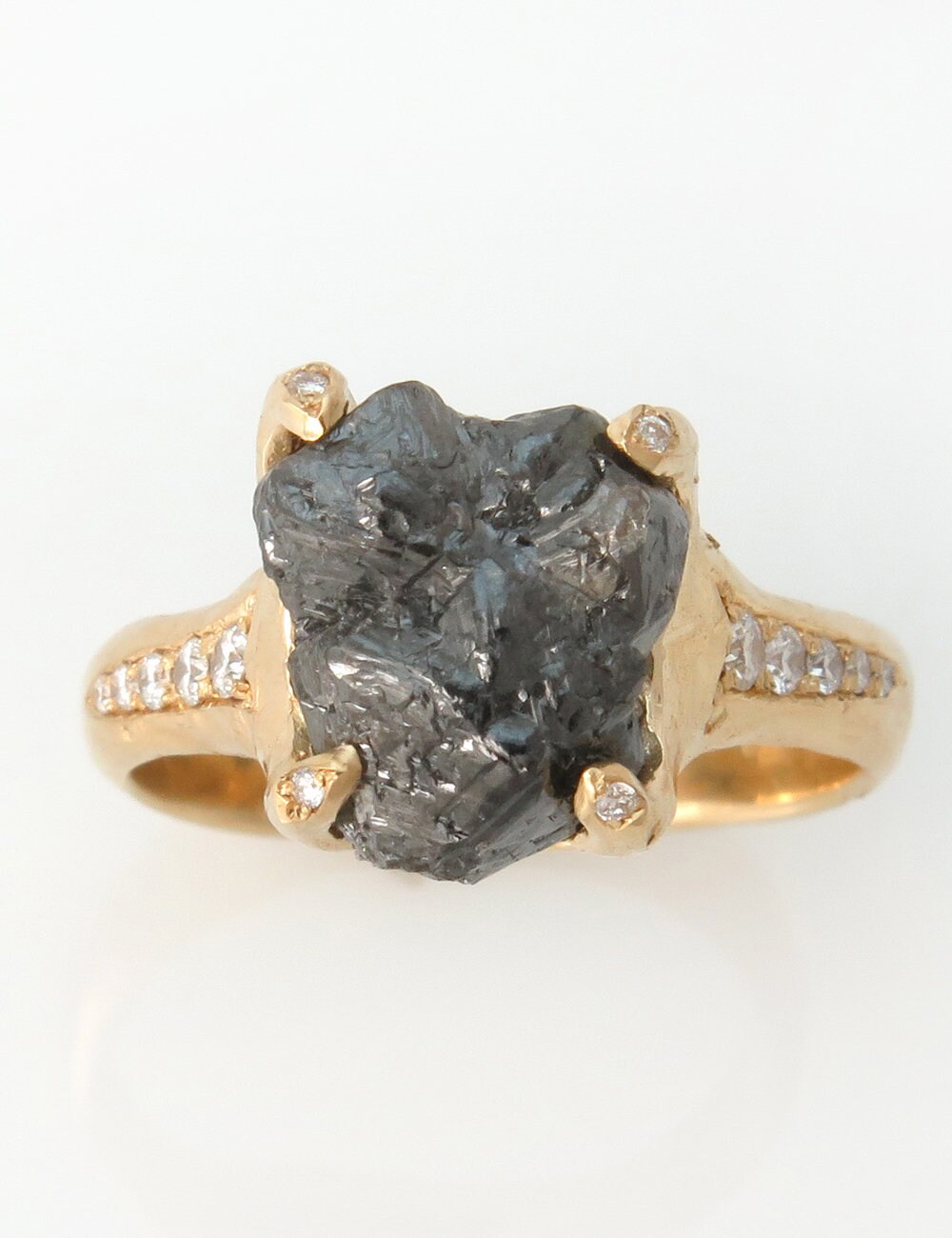 Raw diamond ring Unique engagement ring Rough diamond ring | Etsy