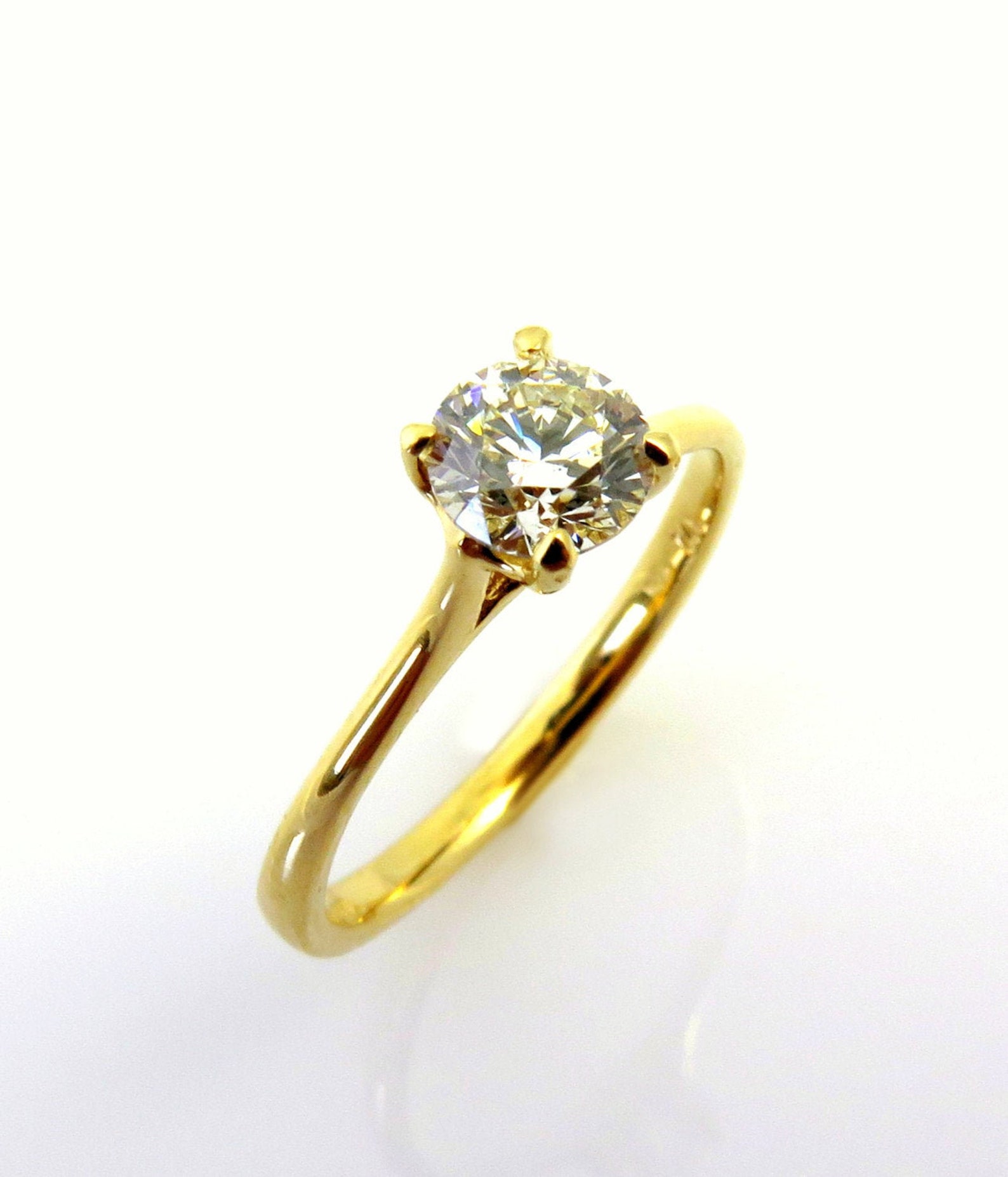 Solitaire Engagement Ring Gold Diamond Ring Diamond - Etsy