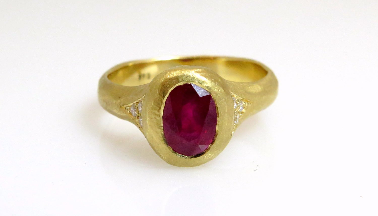 18K Gold Ruby Ring Ruby Engagement Ring Ruby and Diamond | Etsy