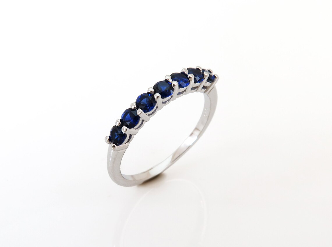 Gold Sapphire Ring, Sapphire Engagement Ring, Sapphire Wedding Ring ...