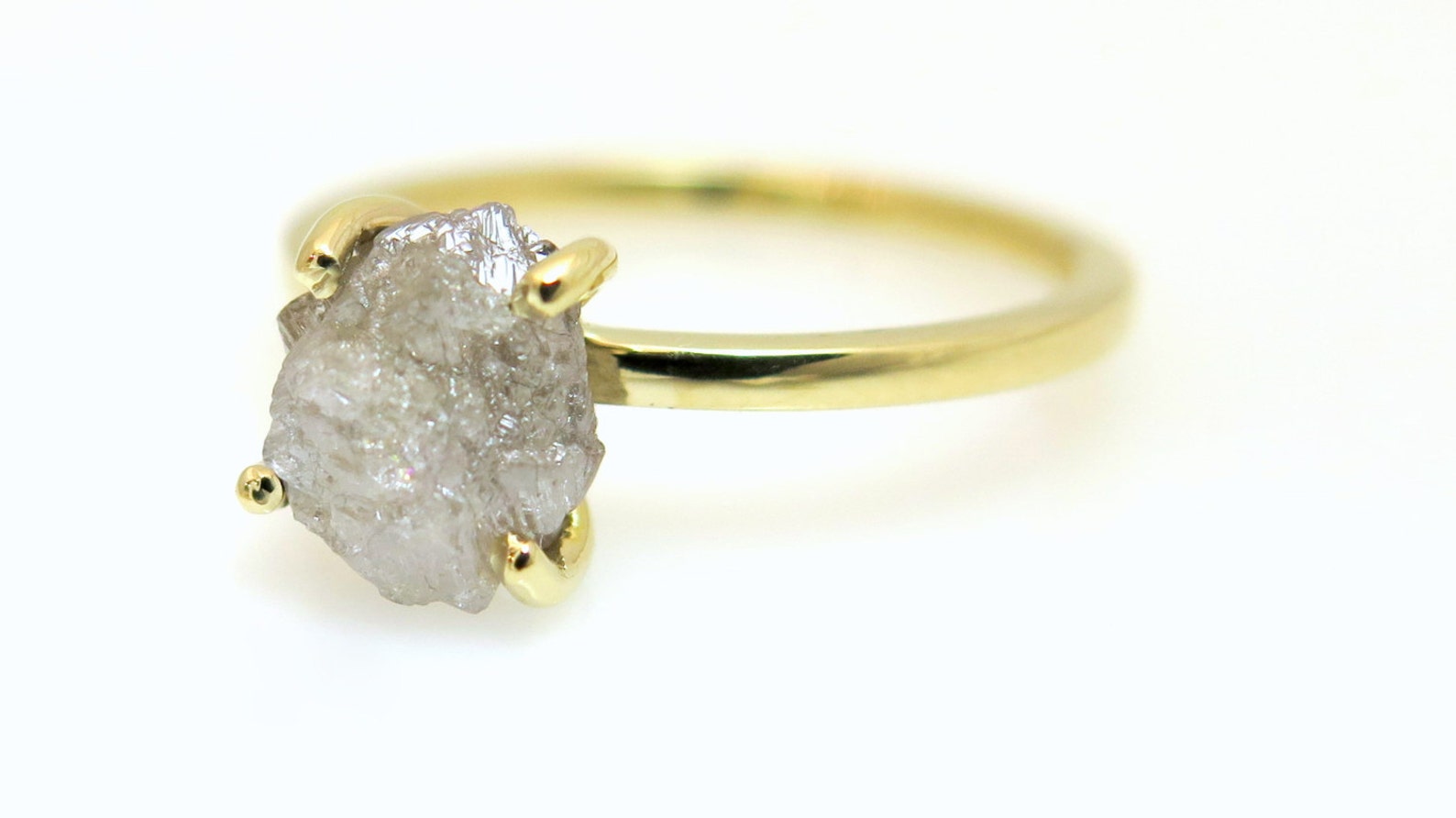 Raw Stone Ring Raw Diamond Engagement Ring Rough Diamond - Etsy