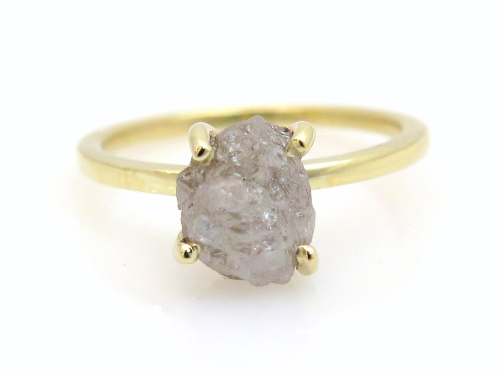 Raw Stone Ring Raw Diamond Engagement Ring Rough Diamond - Etsy