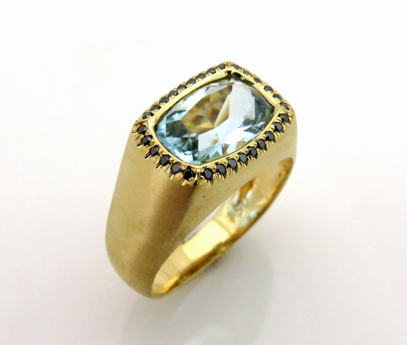 Statement Stone Ring, Gemstone Unisex Ring, Birthstone Ring, Aquamarine ...