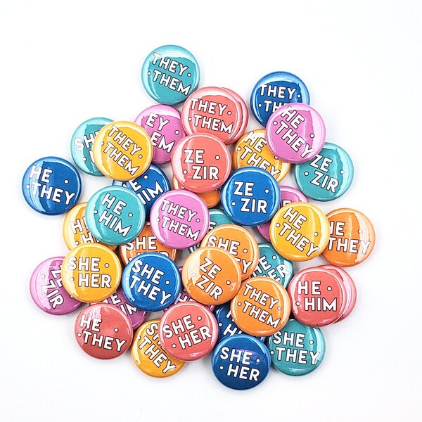 Pronoun Pins - Etsy