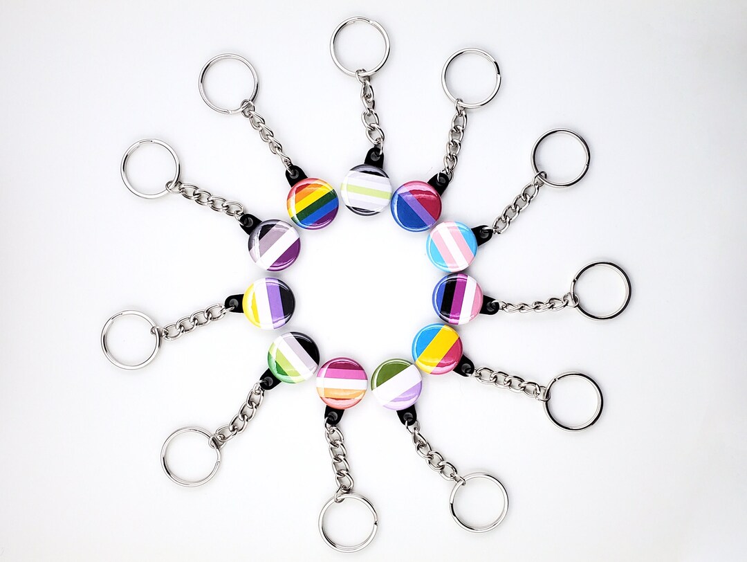 Handmade LGBTQ Pride Flag Keychain: Rainbow, Lesbian, Transgender - Etsy