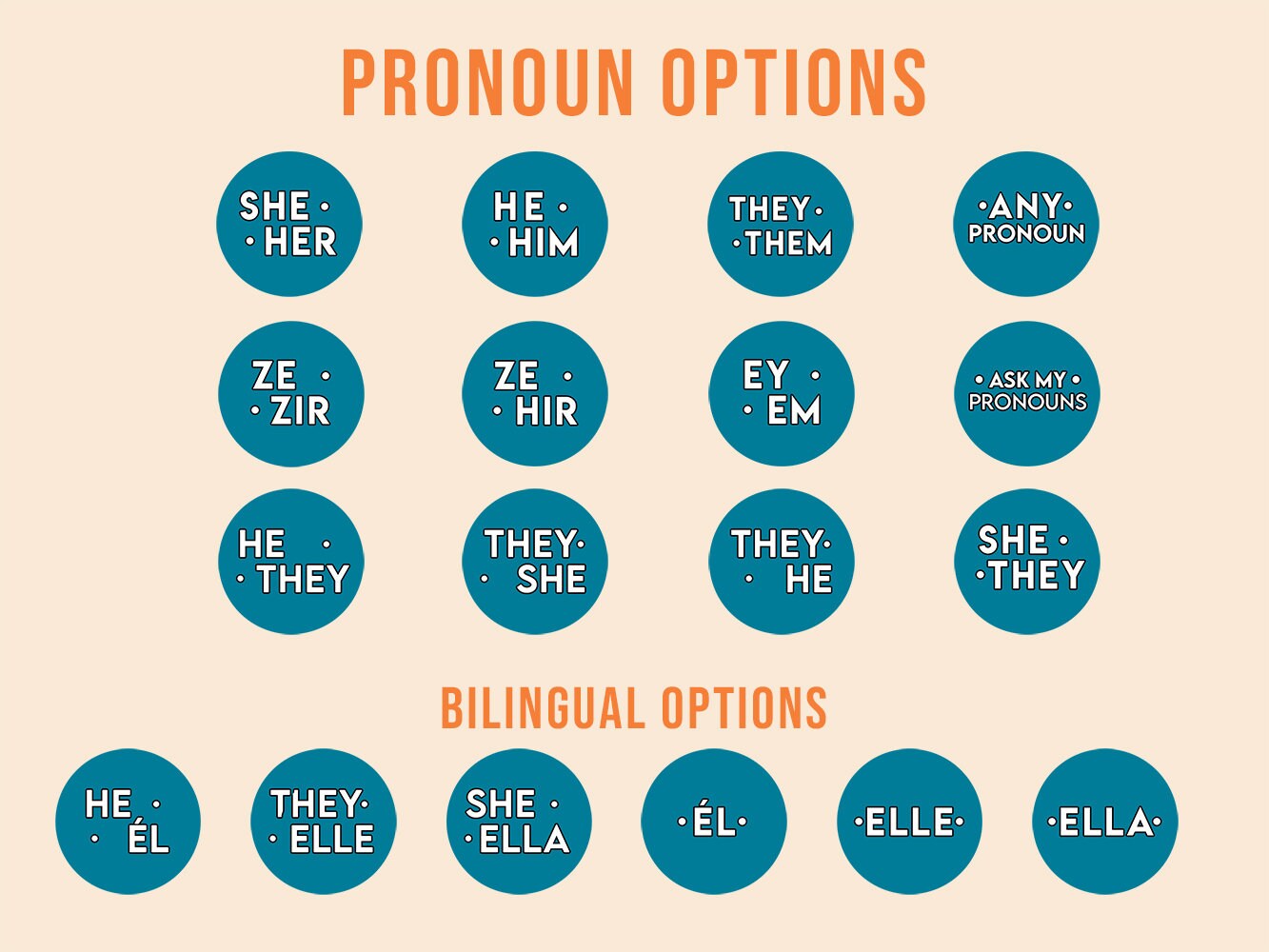 Custom Bulk Pronoun Pins – Colorful 1" Buttons for Events, Classrooms ...