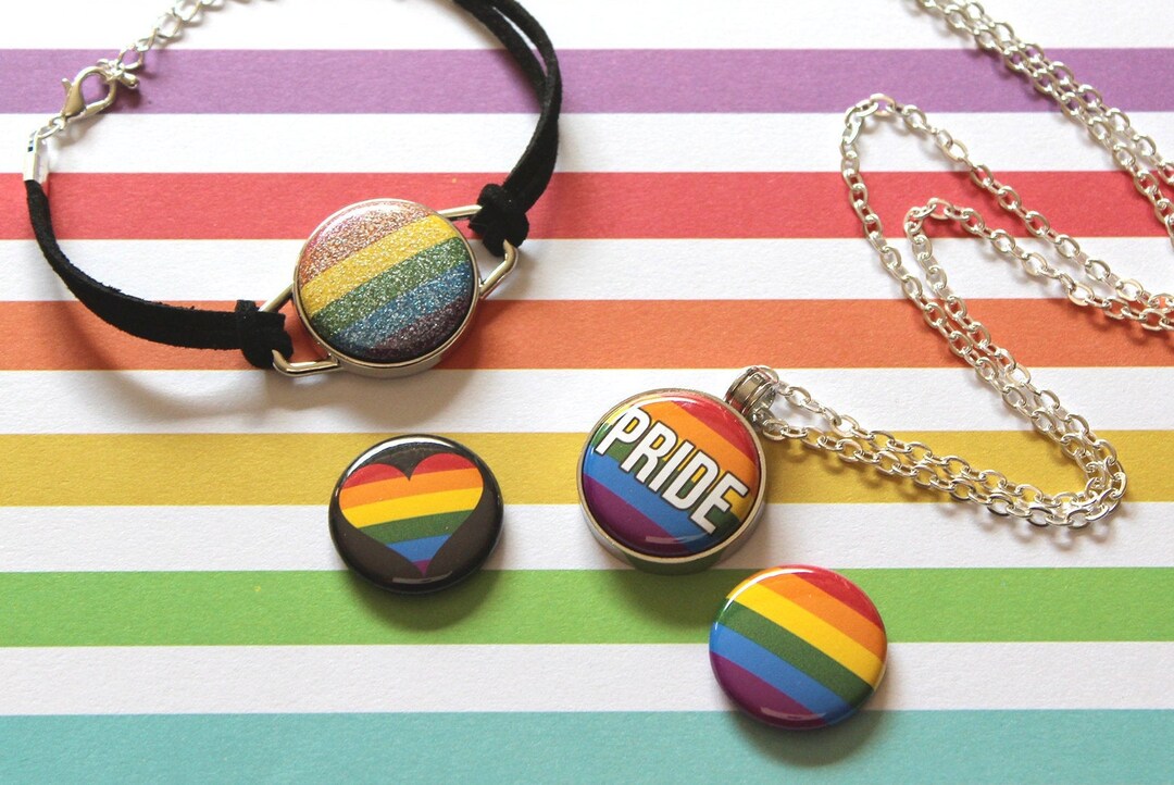 LGBT Pride Jewelry Set LGBTQ Necklace and Bracelet Set Unique Magnetic ...