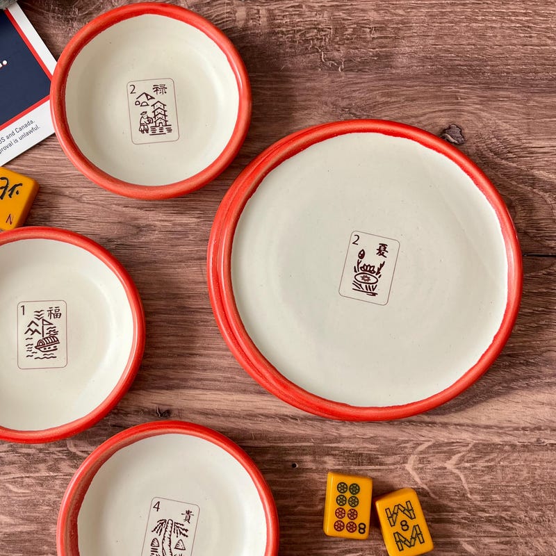 Mahjong Ceramic Plates - Etsy