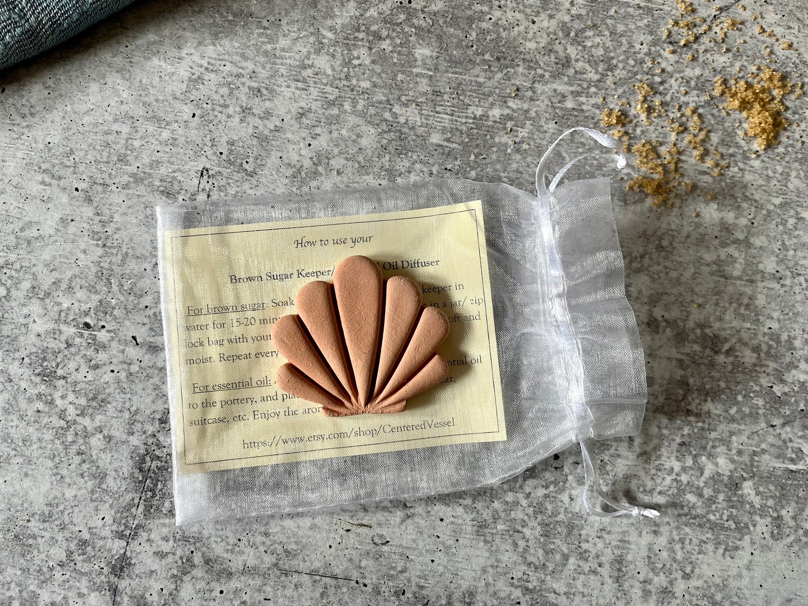 Sugar Saver/ Essential Oil Diffuser Scallop Shell Sugar - Etsy